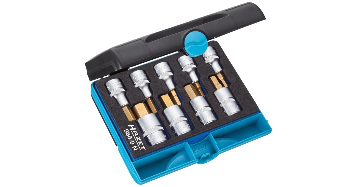 Hazet Schraubendreher-Einsatz-Satz 986/9N, 1/2", Steckschlüssel 9-teilig, Innensechskant