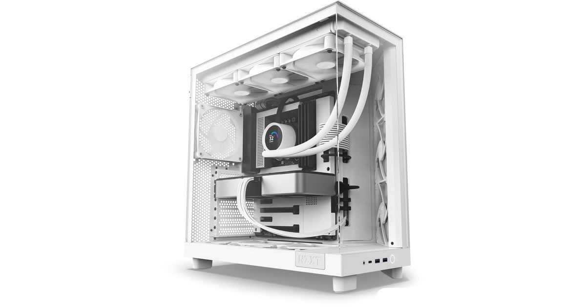 NZXT H6 Flow , Tower-Gehäuse weiß, Tempered Glass
