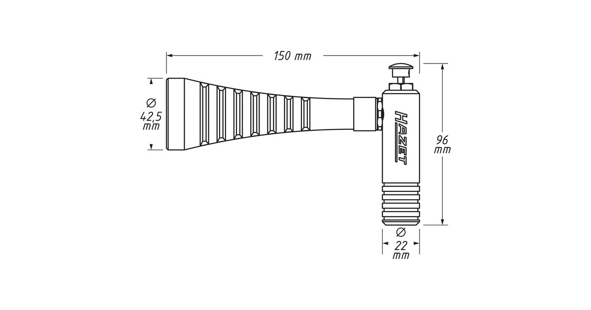 Hazet Turbo Ausblaspistole 9040T-1, Ausblas-Werkzeug schwarz/blau, mit ...