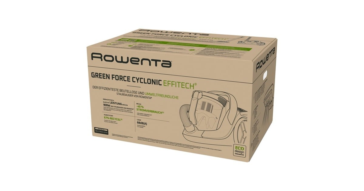 Rowenta Green Force Cyclonic Effitech RO7C36, Bodenstaubsauger schwarz/grau