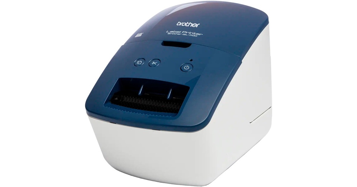 Brother QL-600B, Etikettendrucker blau/weiß