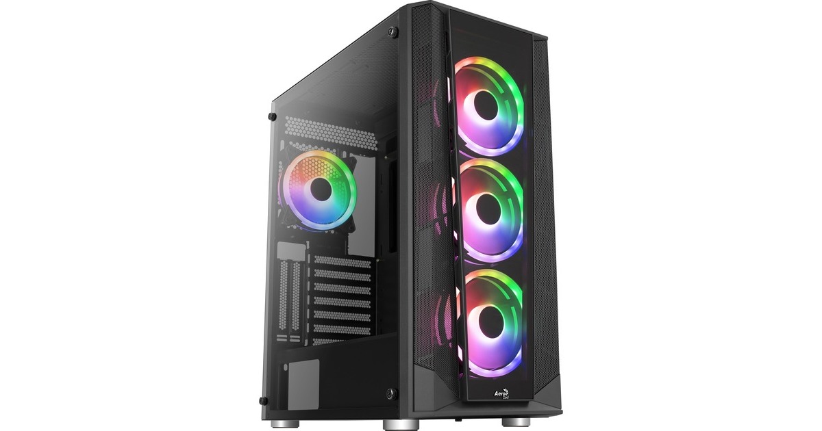 Aerocool Prism ARGB, Tower-Gehäuse schwarz, Tempered Glass