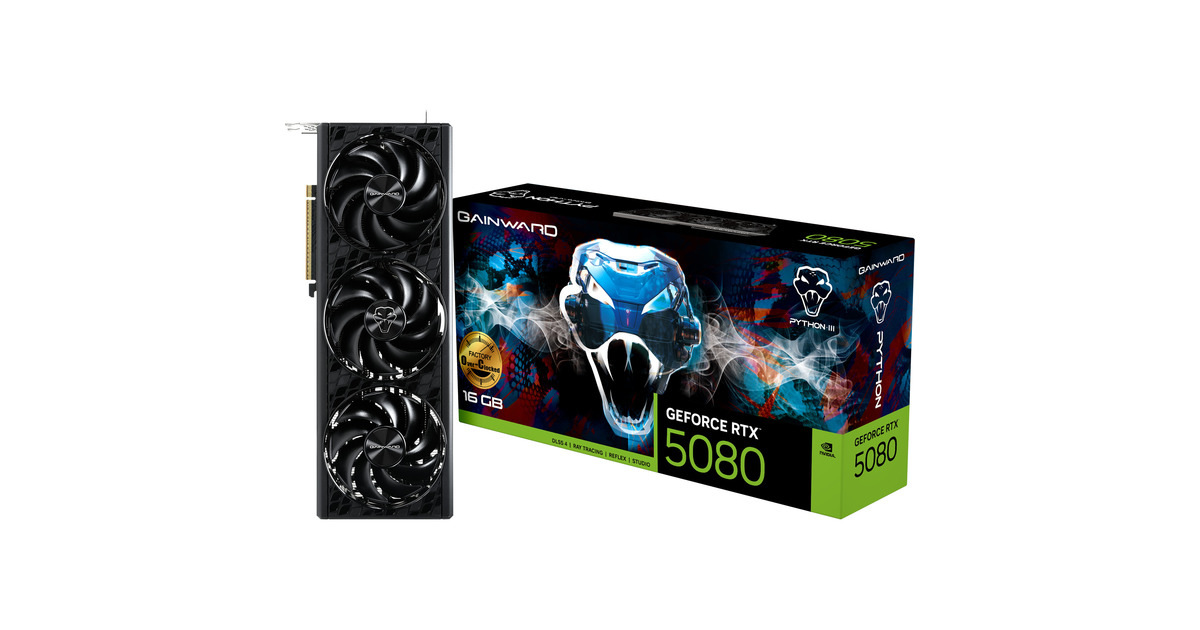 Gainward GeForce RTX 5080 Python III OC, Grafikkarte DLSS 4, 3x ...