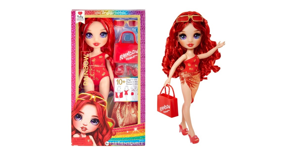 MGA Entertainment Rainbow High Swim & Style - Ruby (Red), Puppe