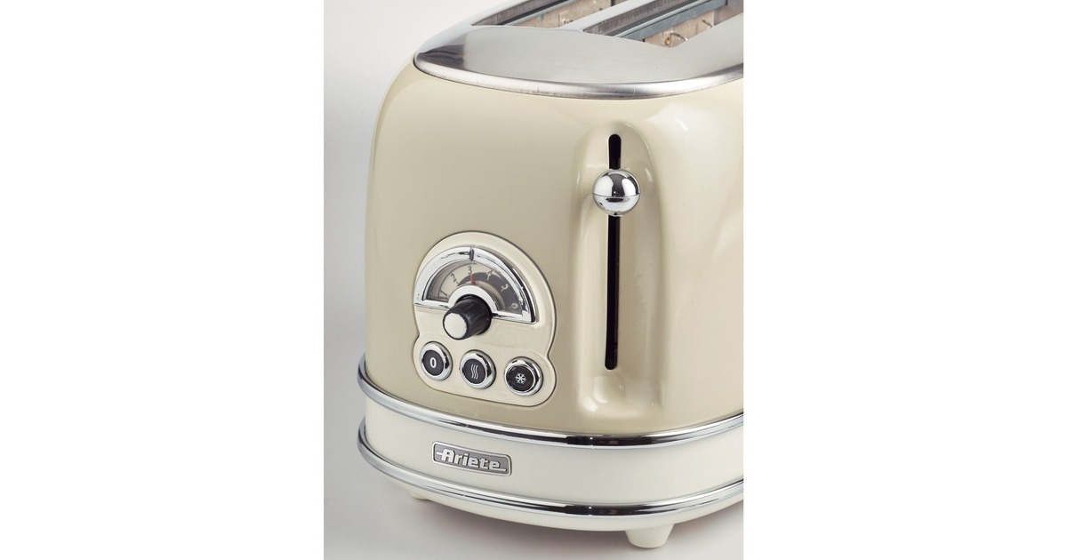 Ariete Vintage Toaster 155 beige, 810 Watt, für 2 Scheiben Toast