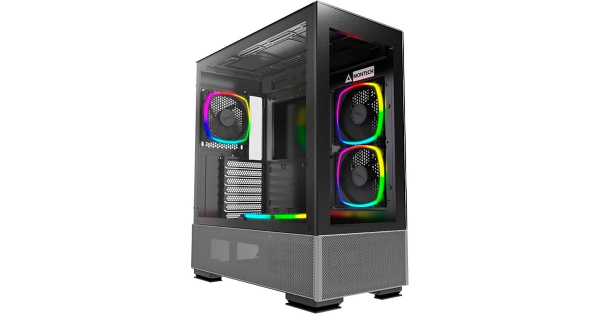 Montech SKY TWO, Tower-Gehäuse schwarz, Tempered Glass x 2