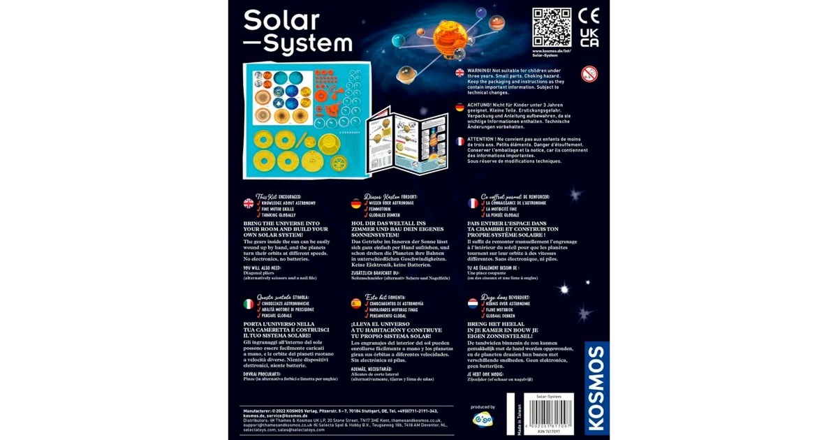 Kosmos Orbiting Solar System 12L, Experimentierkasten mehrsprachige Version