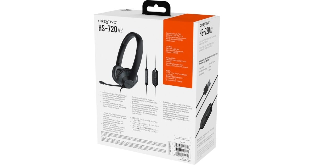 Creative HS-720 V2, Headset schwarz, USB