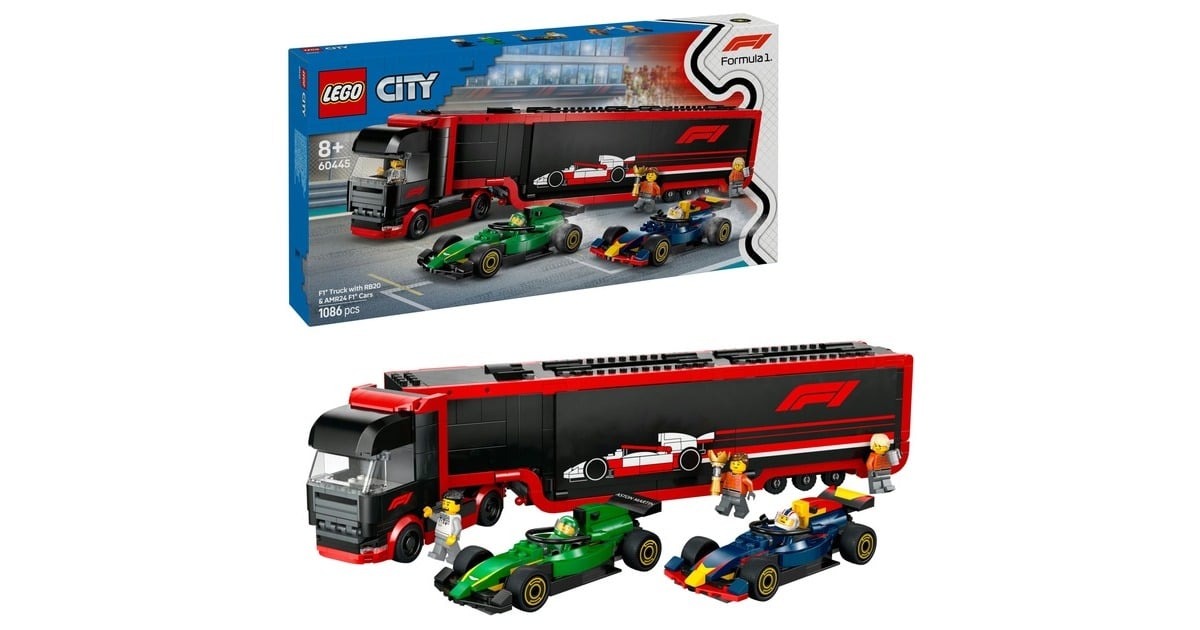 LEGO 60445 City F1 Transporter mit RB20 & AMR24 F1 Rennautos ...