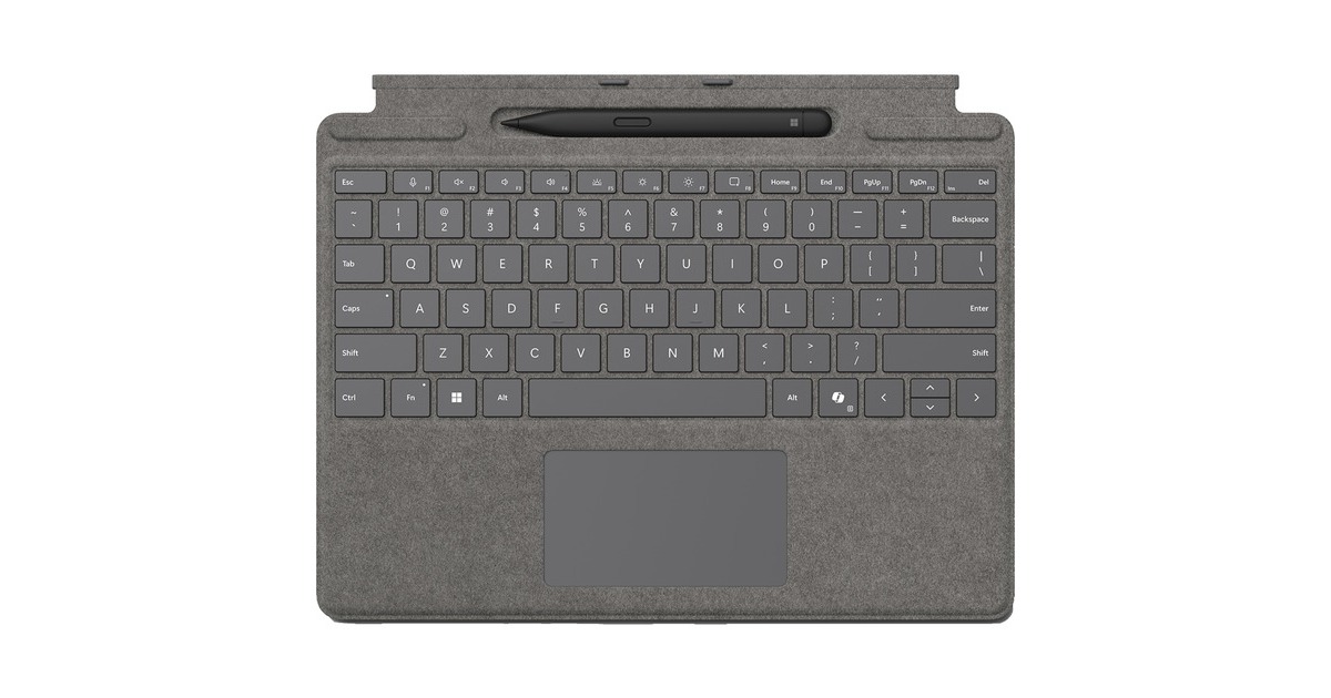 Microsoft Surface Pro Keyboard mit Slim Pen, Tastatur platin, DE-Layout ...