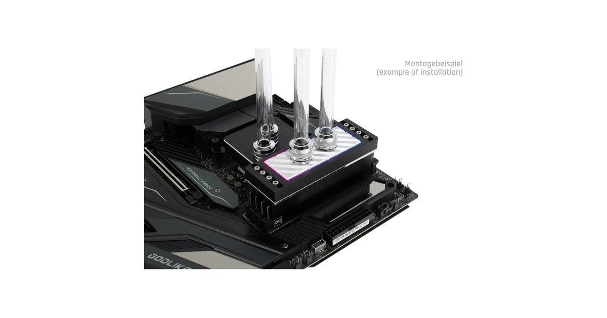 Alphacool Apex RAM X4 Water Cooler Silver, Wasserkühlung schwarz/silber
