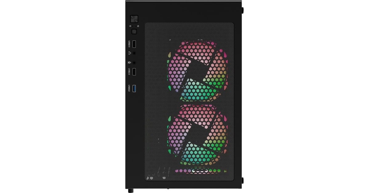 Aerocool Pivot-G-BK-v3, Tower-Gehäuse schwarz, Tempered Glass x 2