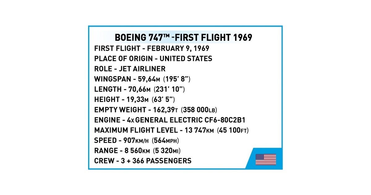 COBI Boeing 747 First Flight 1969, Konstruktionsspielzeug
