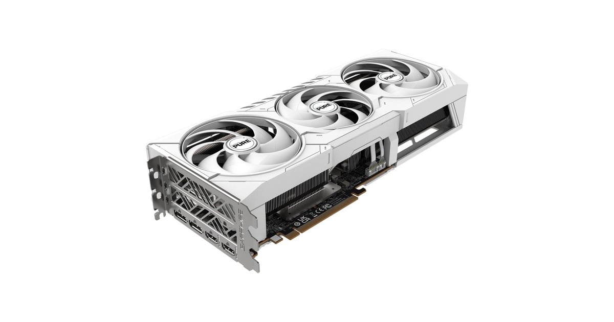 SAPPHIRE Radeon RX 9070 Pure OC, Grafikkarte weiß, RDNA4, GDDR6, 2x ...