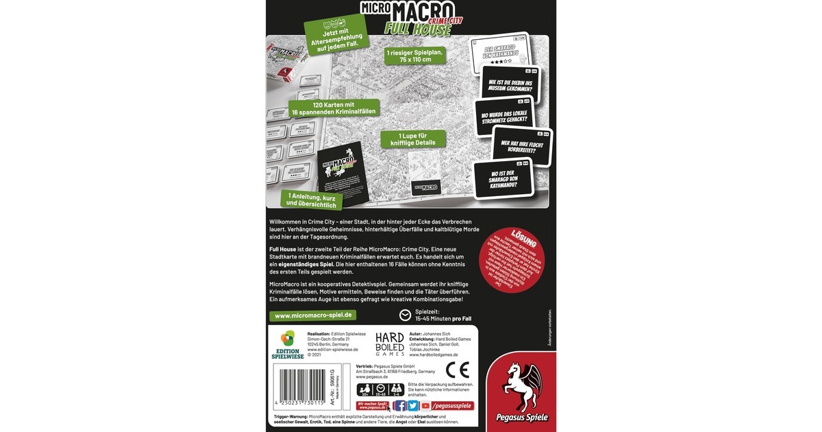 Pegasus MicroMacro: Crime City 2 – Full House, Brettspiel