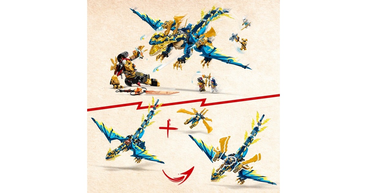 LEGO 71796 Ninjago Kaiserliches Mech-Duell gegen den Elementardrachen, Konstruktionsspielzeug Outlet