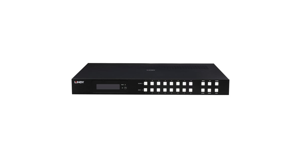 Lindy 8x8 HDMI 4K60 Seamless Multi-View Matrix, HDMI Splitter schwarz