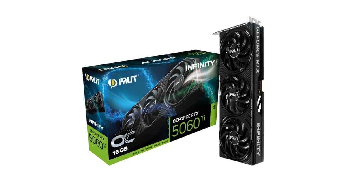 Palit GeForce RTX 5060 Ti Infinity 3 OC 16GB, Grafikkarte DLSS 4, 3x DisplayPort, 1x HDMI 2.1