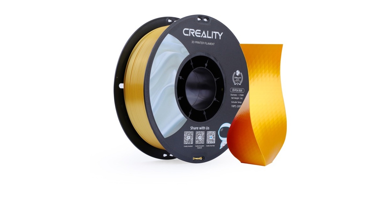 Creality CR-Silk PLA Filament Gold, 3D-Filament 1 kg, 1,75 mm, auf Rolle