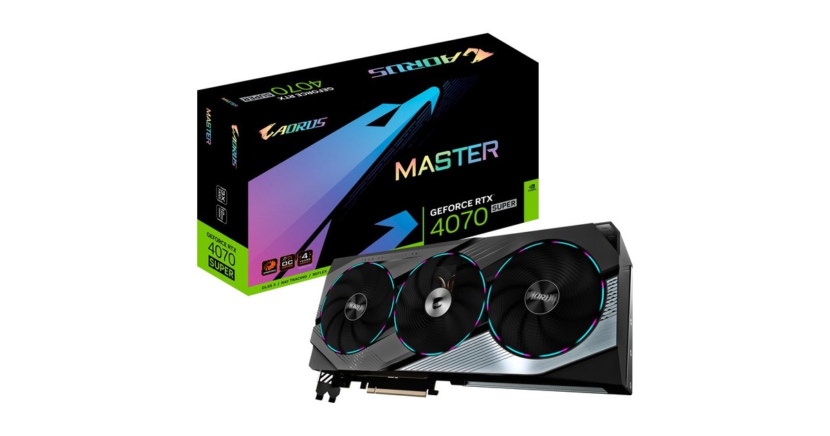 AORUS GeForce RTX 4070 SUPER AORUS MASTER 12G, Grafikkarte DLSS 3, 3x ...