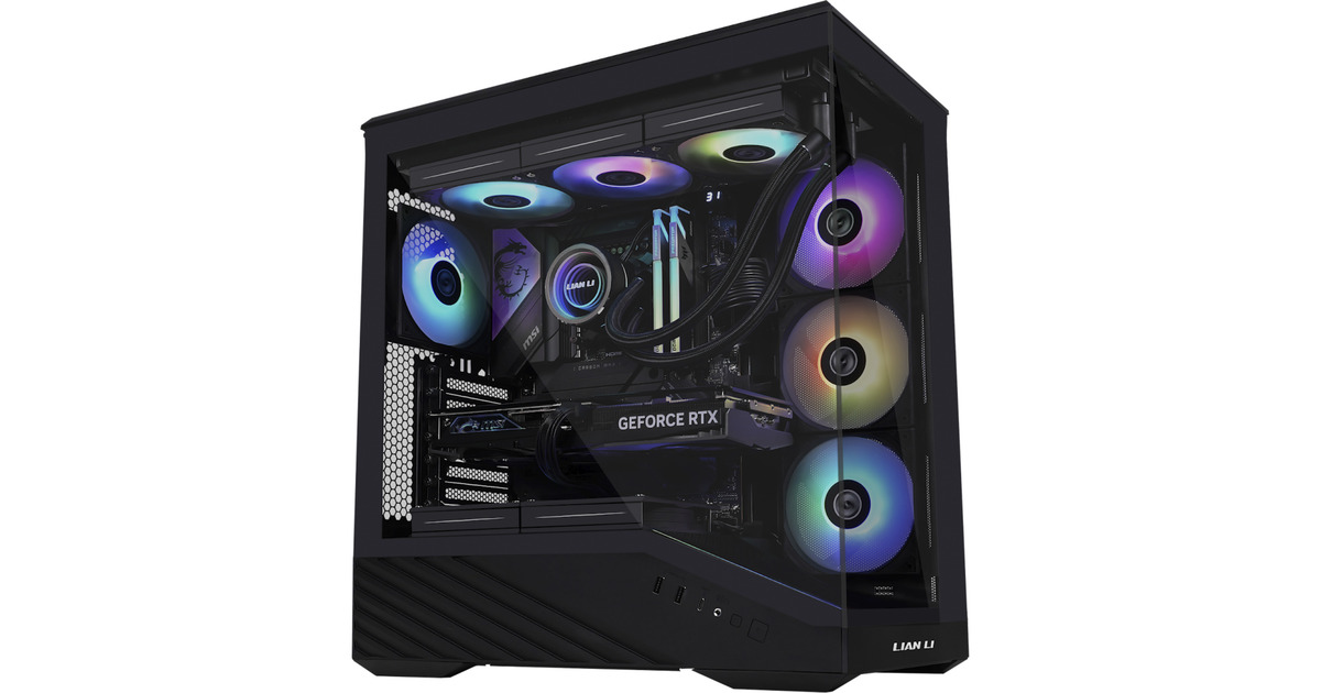 Lian Li Vector V100R, Tower-Gehäuse schwarz, Tempered Glass x 2