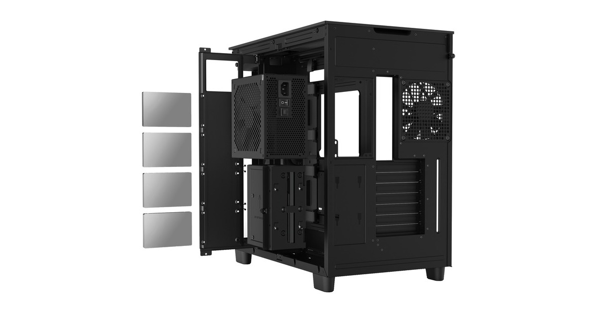 NZXT H9 Flow All Black, Tower-Gehäuse schwarz, Tempered Glass Outlet