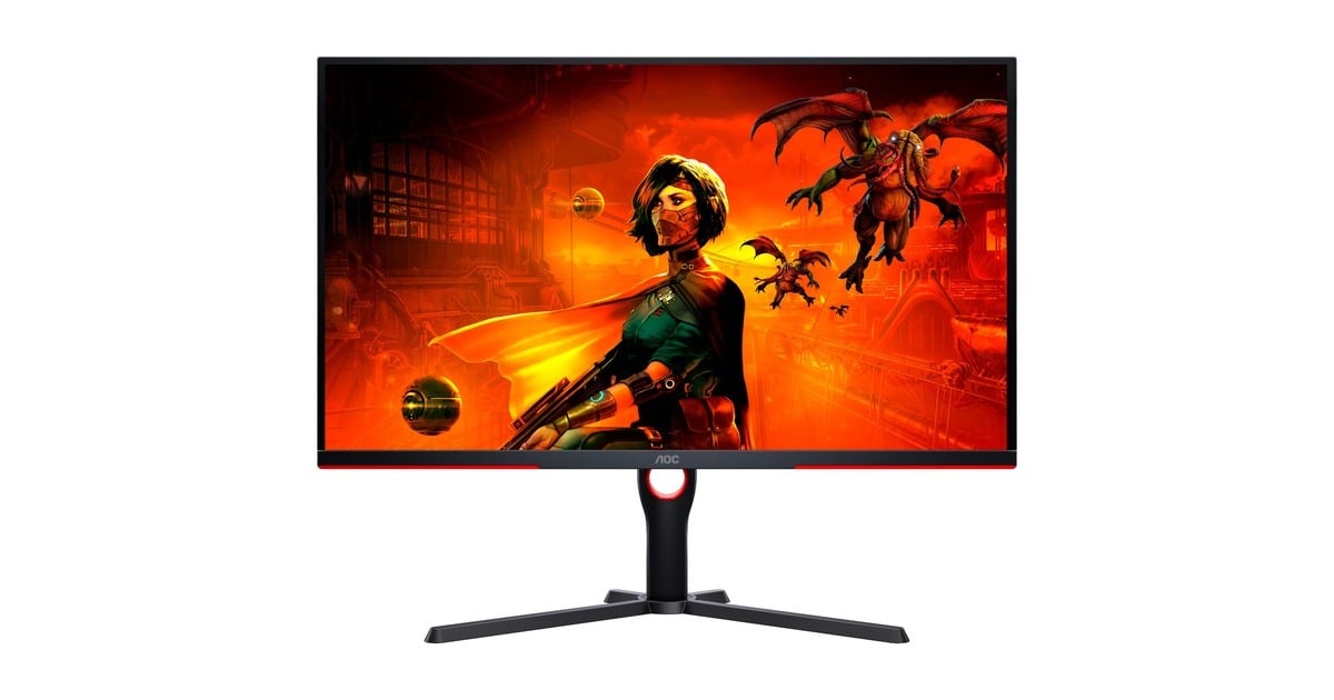 AOC AGON U32G3X/BK, Gaming-Monitor 80 cm (32 Zoll), schwarz/rot ...