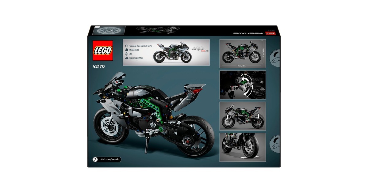 LEGO 42170 Technic Kawasaki Ninja H2R Motorrad, Konstruktionsspielzeug