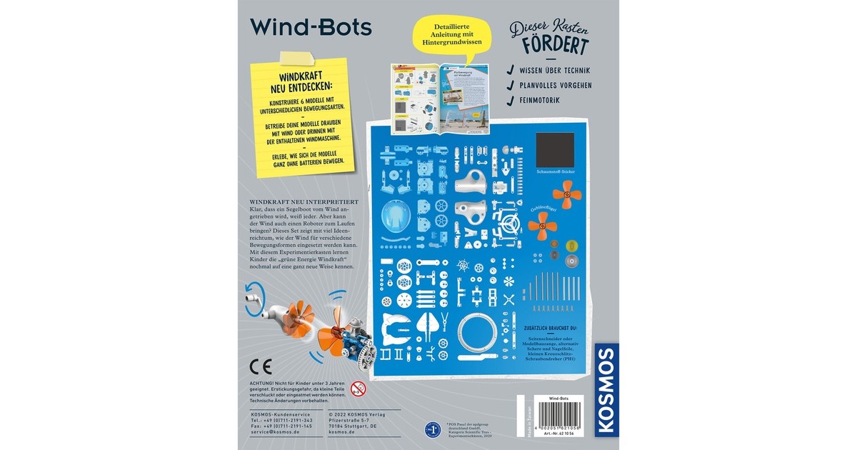 Kosmos Wind Bots, Experimentierkasten Erlebe den Wind als Energiequelle