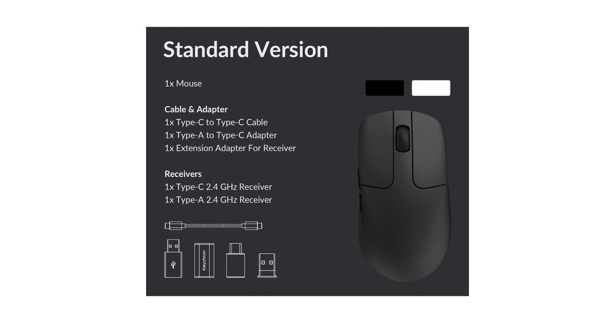 Keychron M2 Mini Wireless, Gaming-Maus schwarz