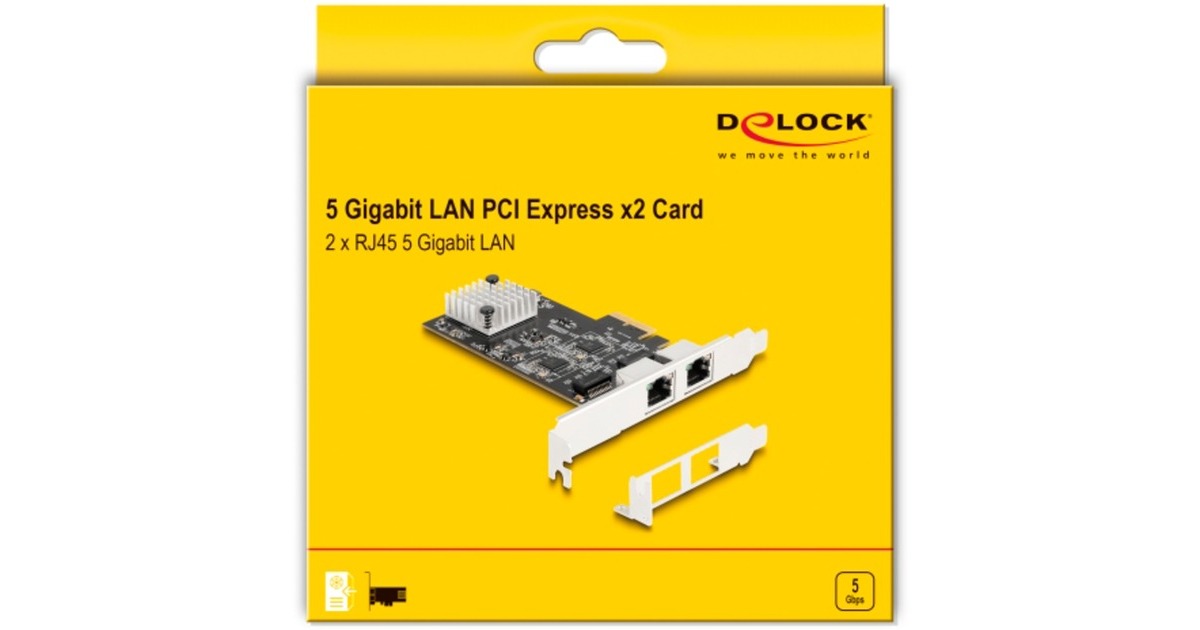 DeLOCK PCI Express x2 Karte zu 2 x RJ45, LAN-Adapter