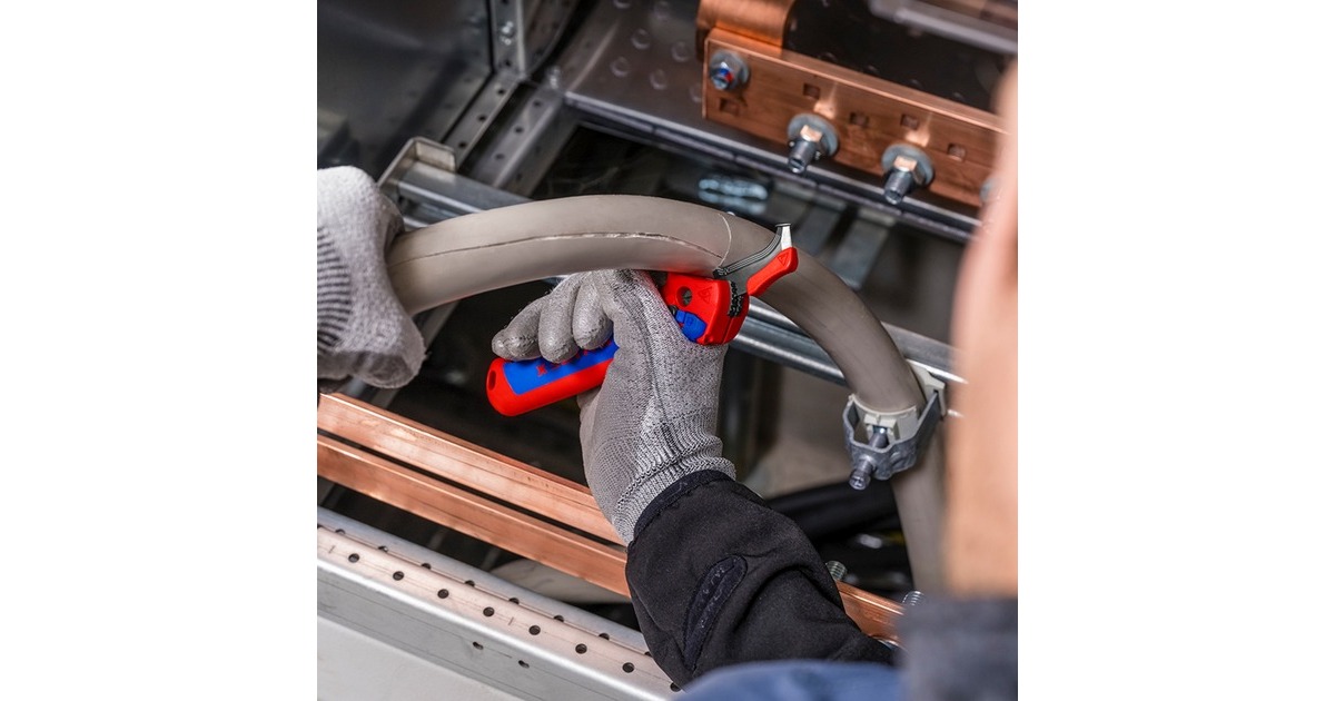 KNIPEX Abmantelungsmesser 16 50 145 SB, Abisolier ...