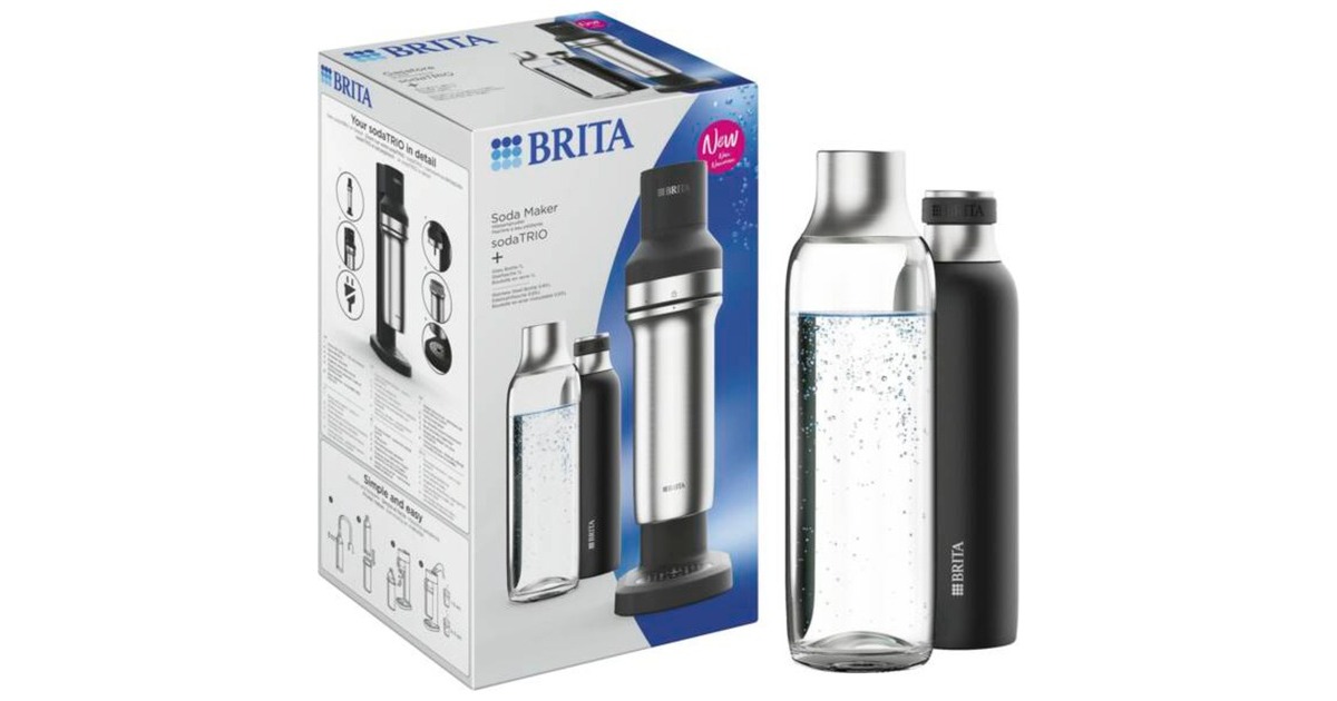 Brita Wassersprudler sodaTRIO schwarz, inkl. Glasflasche ...
