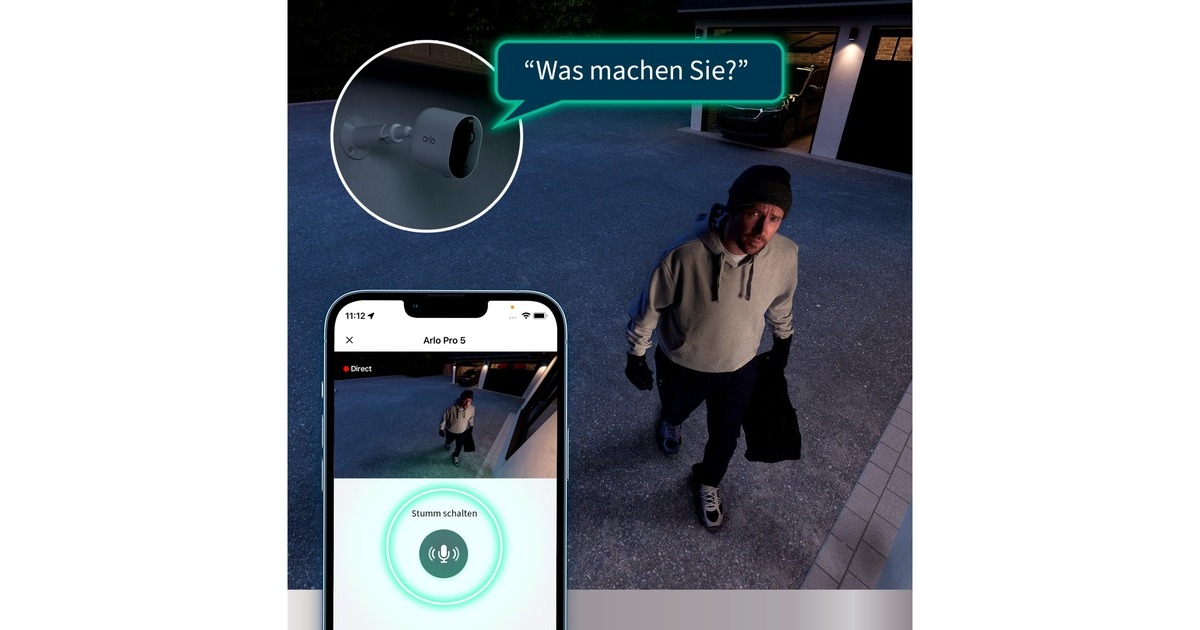 Arlo Pro 5 Spotlight, Überwachungskamera weiß/schwarz, 2er Pack, WLAN ...