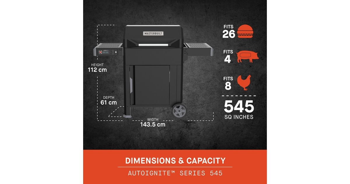 Masterbuilt Autoignite Series 545 digitaler Holzkohlegrill + Smoker ...