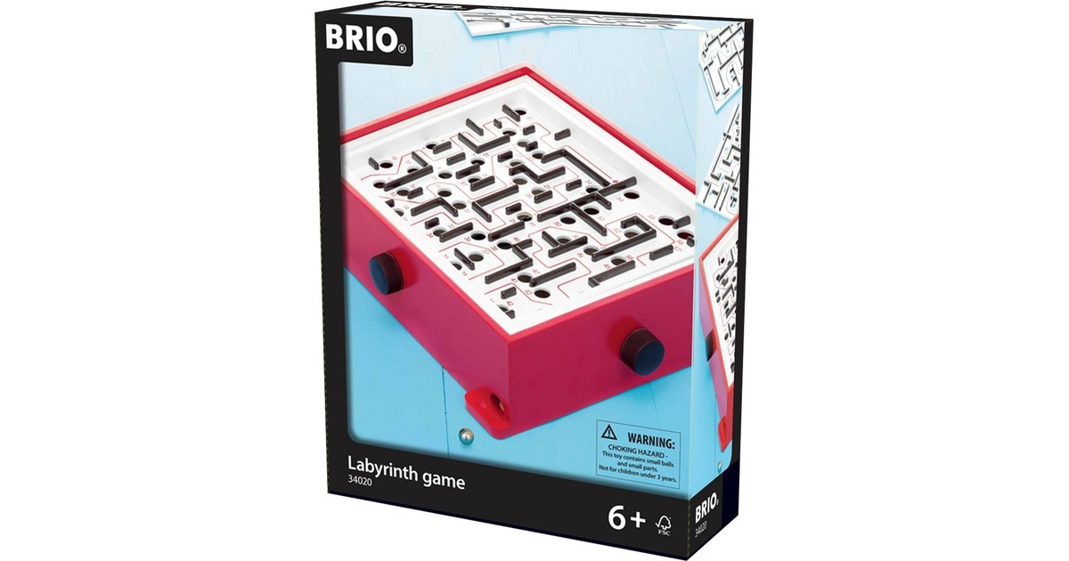 BRIO Labyrinth mit Übungsplatten, Geschicklichkeitsspiel rot
