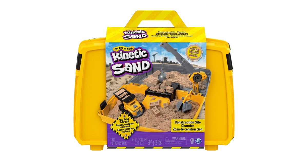 Spin Master Kinetic Sand - Baustellen-Koffer, Spielsand