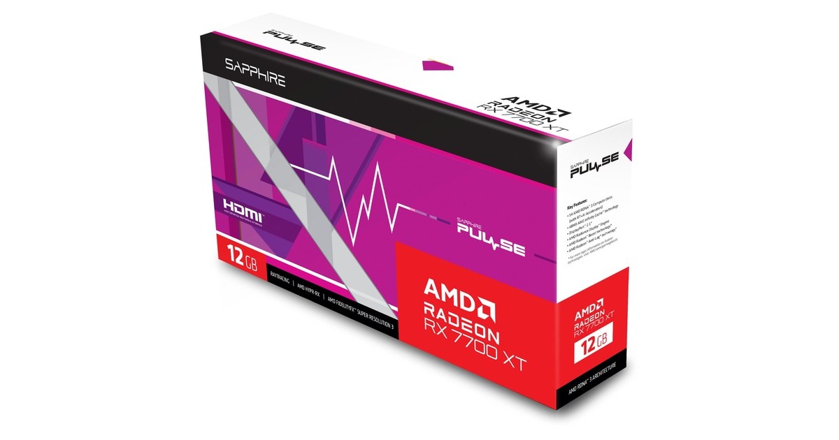 SAPPHIRE Radeon RX 7700 XT PULSE GAMING 12G, Grafikkarte RDNA 3, GDDR6 ...