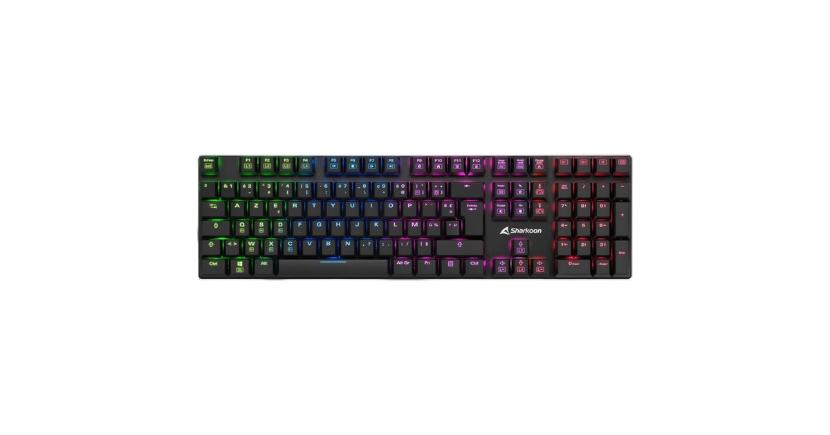 Sharkoon PureWriter RGB, Gaming-Tastatur schwarz, FR-Layout, Kailh Choc ...