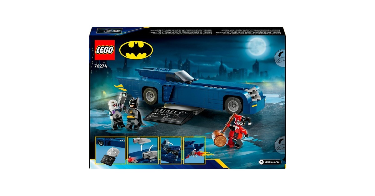 LEGO 76274 DC Super Heroes Batman im Batmobil vs. Harley Quinn und Mr ...
