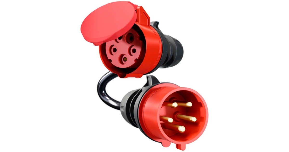 go-e Adapter für Gemini flex 11 kW, CEE rot Drehstrom 16A > CEE rot 32A ...