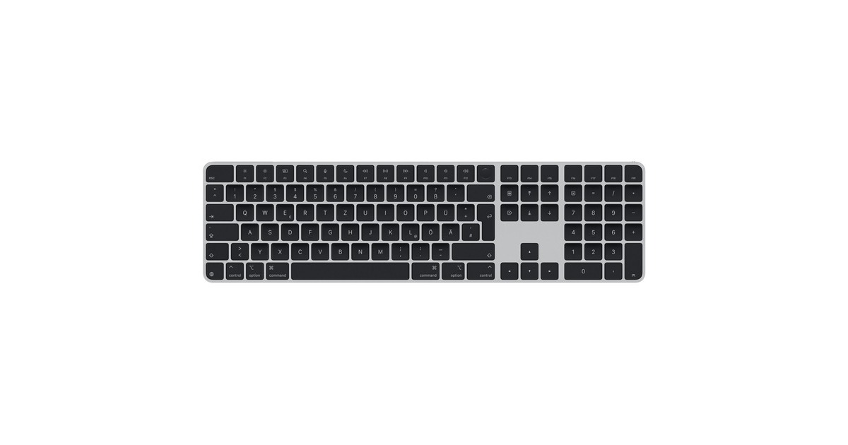 Apple Magic Keyboard mit Touch ID und Ziffern­block silber/schwarz, DE ...