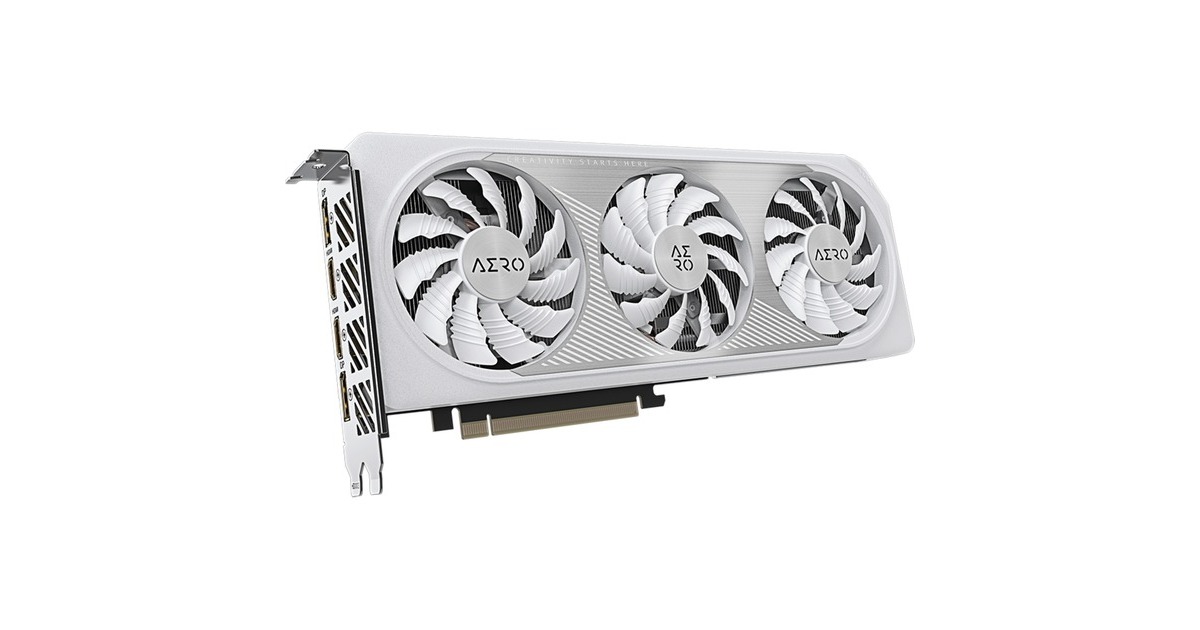 GIGABYTE GeForce RTX 4060 AERO OC, Grafikkarte weiß, DLSS 3, 2x ...