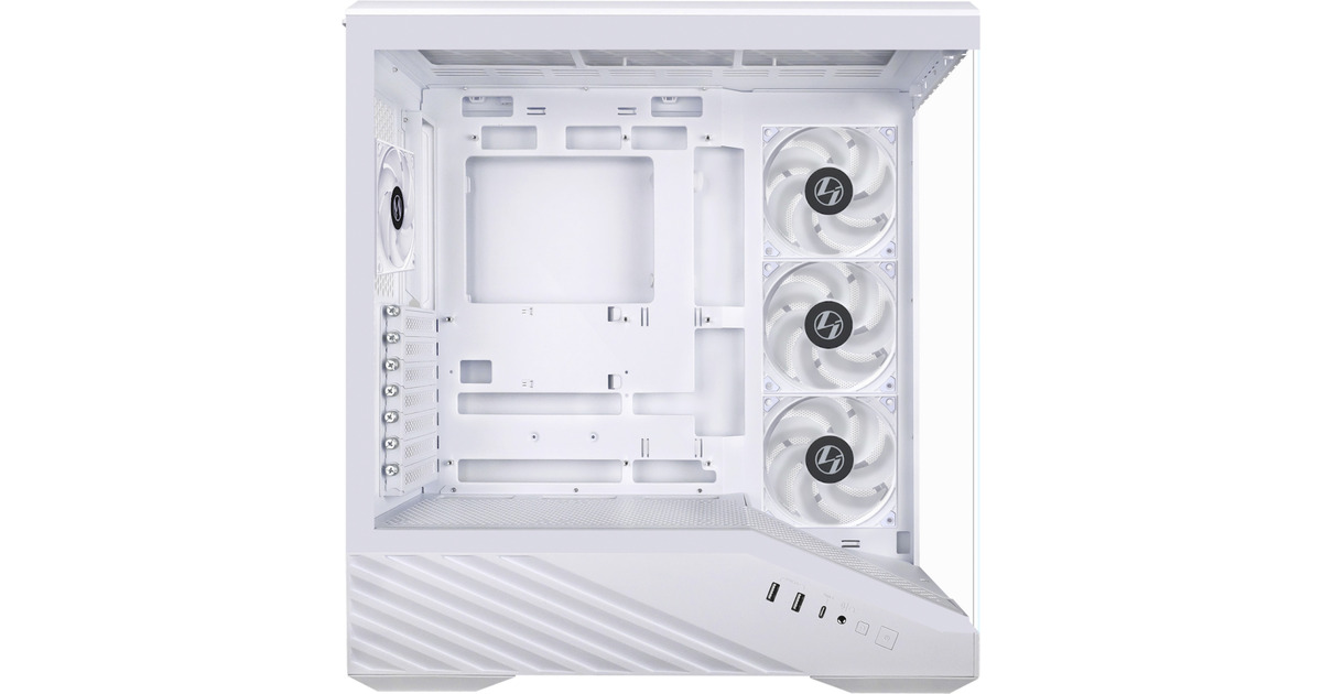 Lian Li Vector V100R, Tower-Gehäuse weiß, Tempered Glass x 2