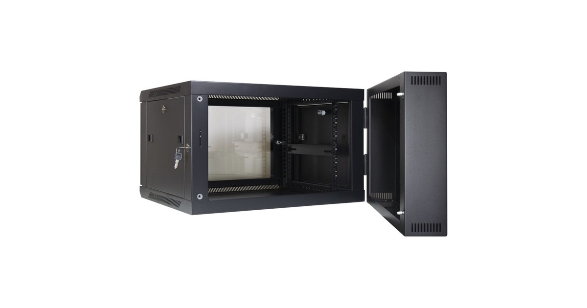 Inter-Tech Wandgehäuse SMB-6606, IT-Schrank schwarz, 6HE