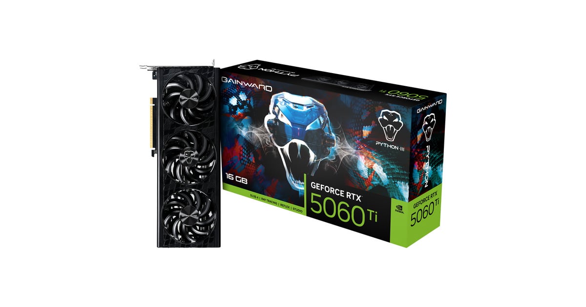 Gainward GeForce RTX 5060 Ti Python III 16GB, Grafikkarte DLSS 4, 3x ...