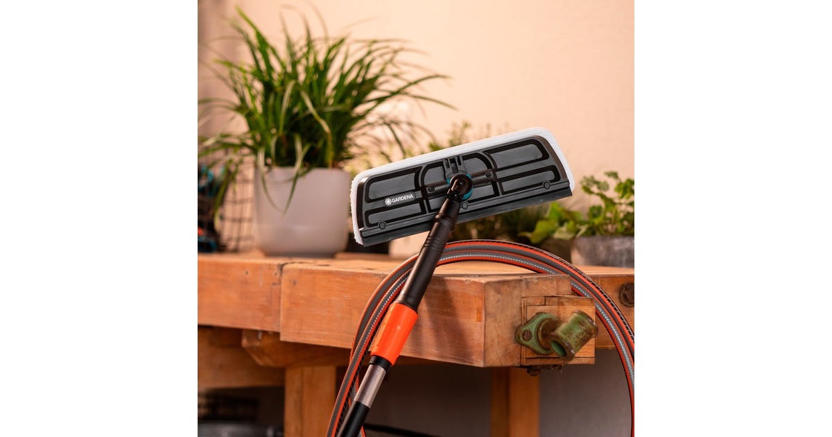 GARDENA Cleansystem Fensterwischer, Waschbürste grau, Arbeitsbreite 31cm