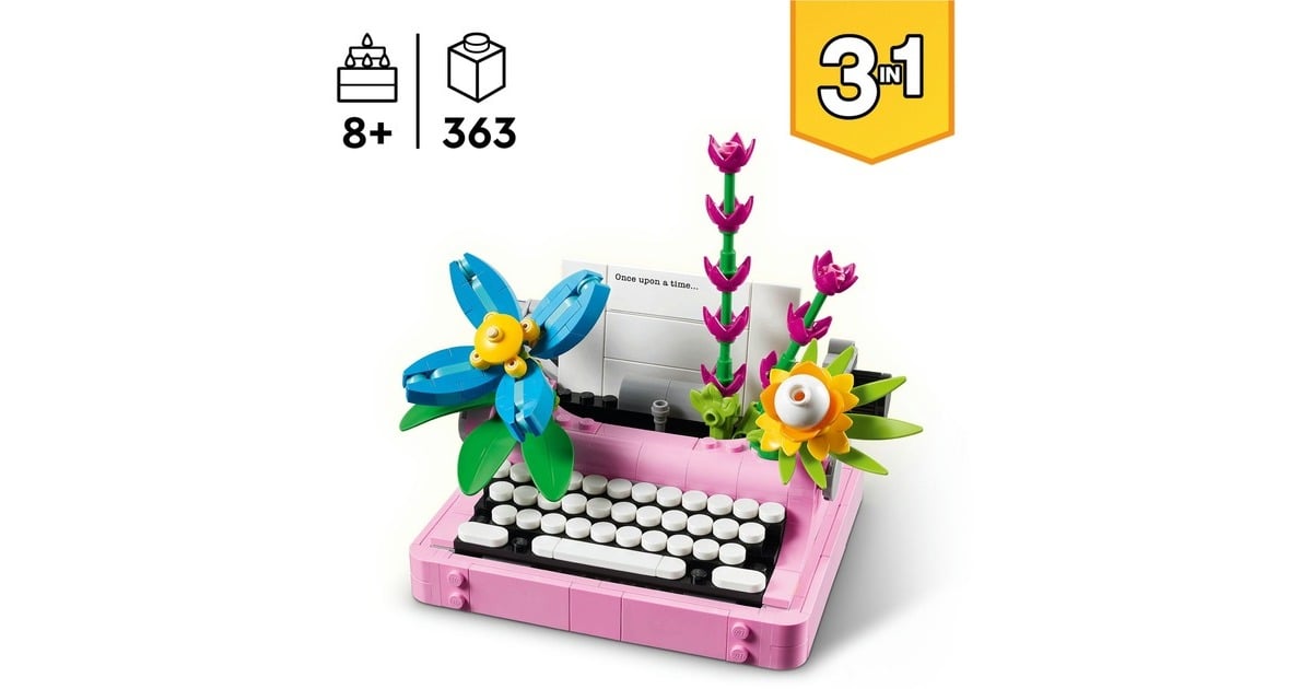 LEGO 31169 Creator 3-in-1 Schreibmaschine mit Blumen ...