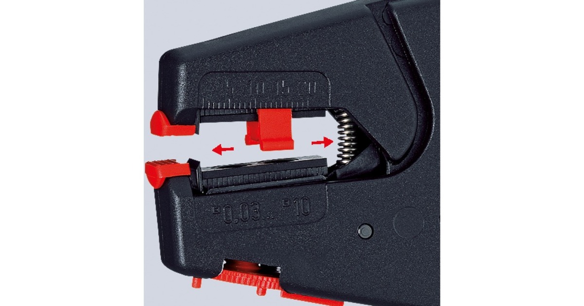 KNIPEX Selbsteinstellende Abisolier-Zange 12 40 200 integrierter ...