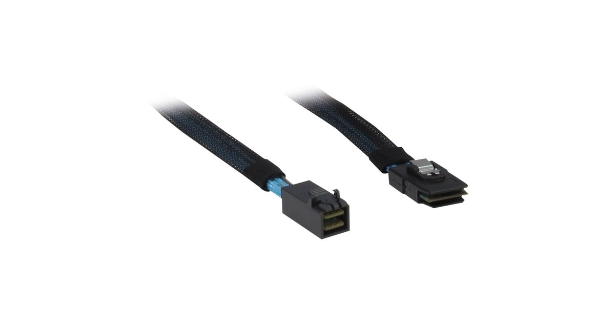 Inter-Tech Kabel SFF 8643 > SFF 8087 schwarz, 0,75 Meter (ummantelt)